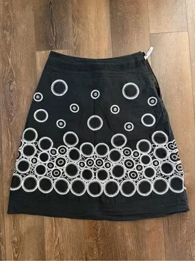 Nygard Collection | Skirts | 0 Cotton Black Embroidered Circle Aline ...
